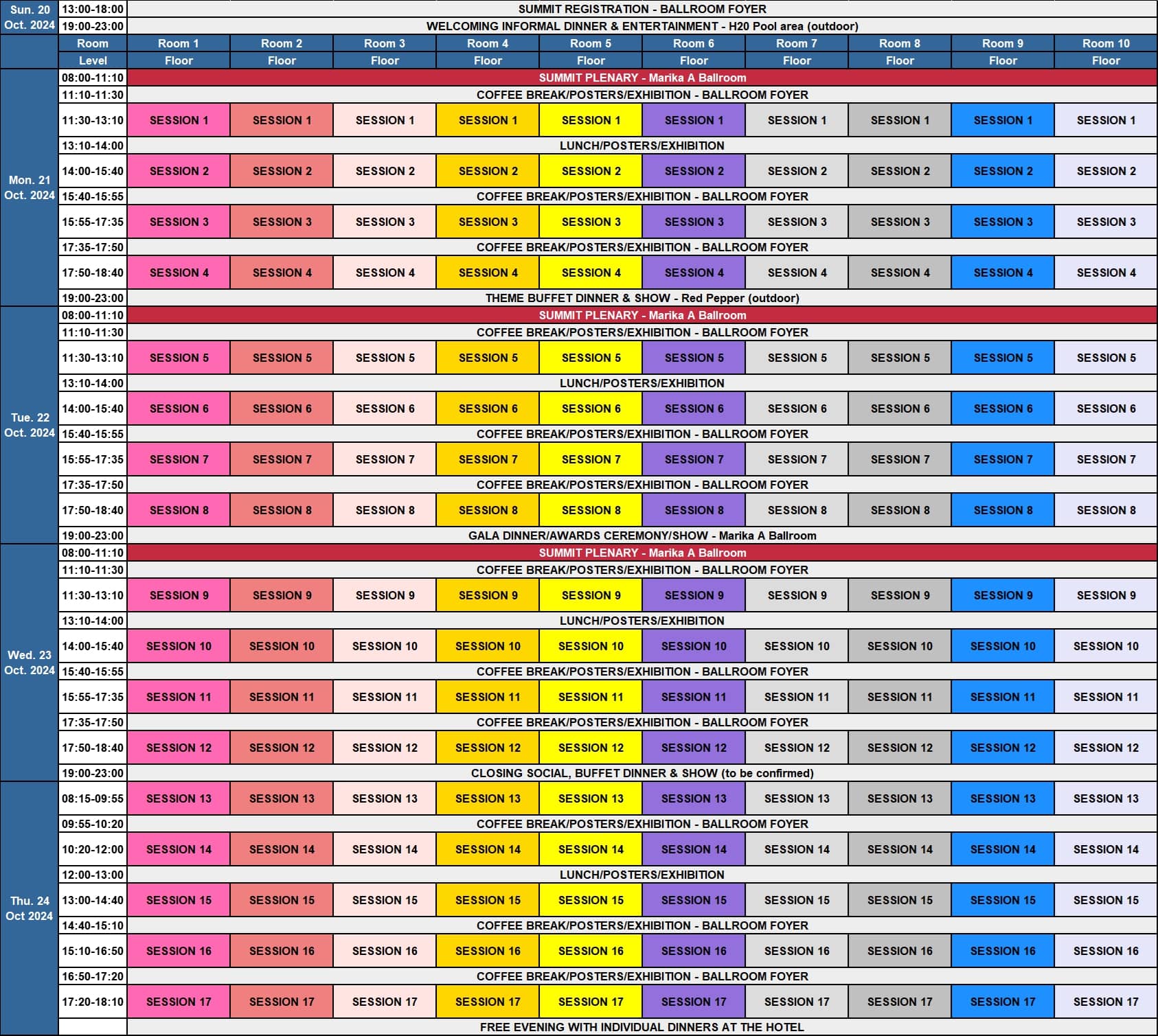 General Program Grid of SIPS 2024 by FLOGEN